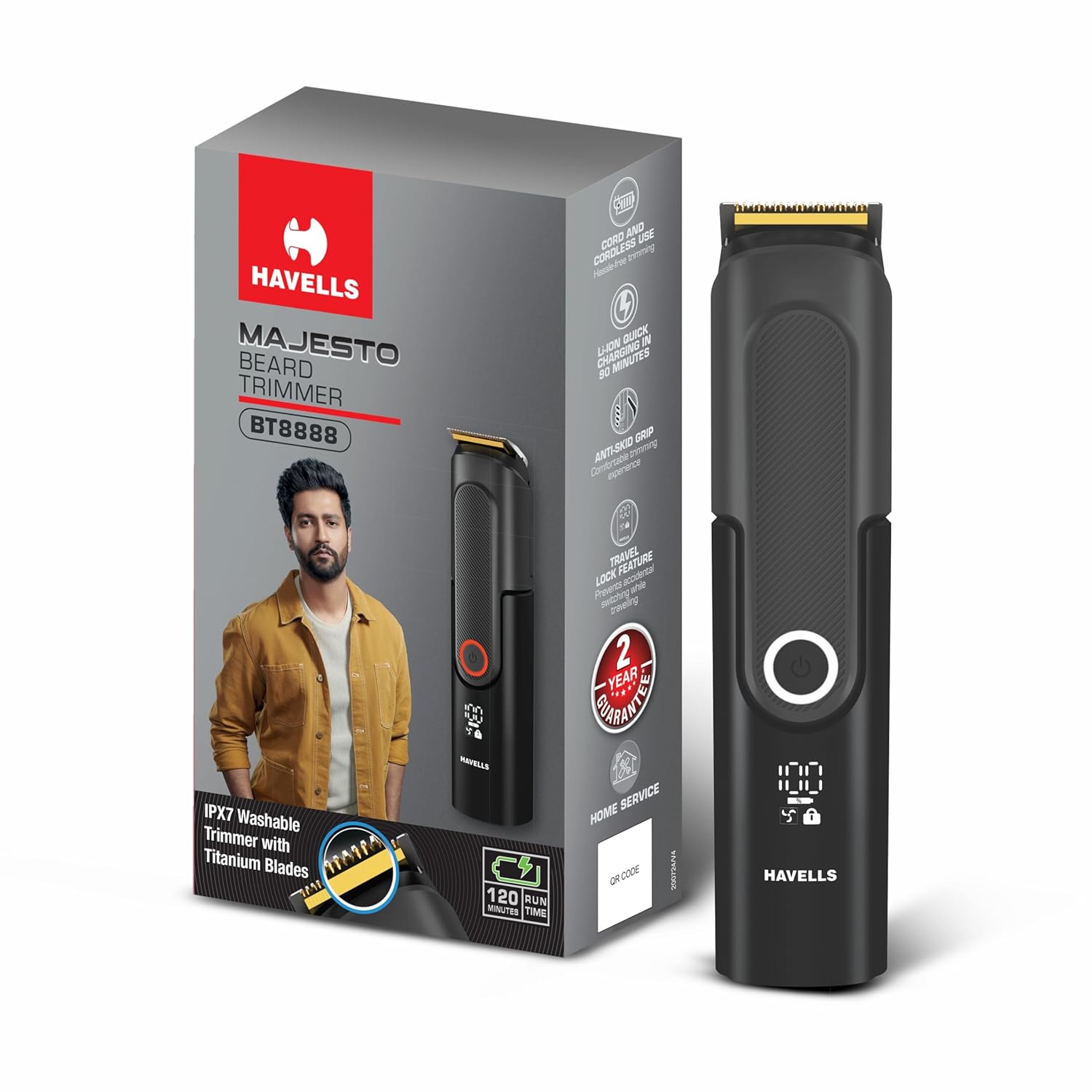 Havells Majesto Beard Trimmer BT8888|IPX7 Fully Washable|Trimmer for ...