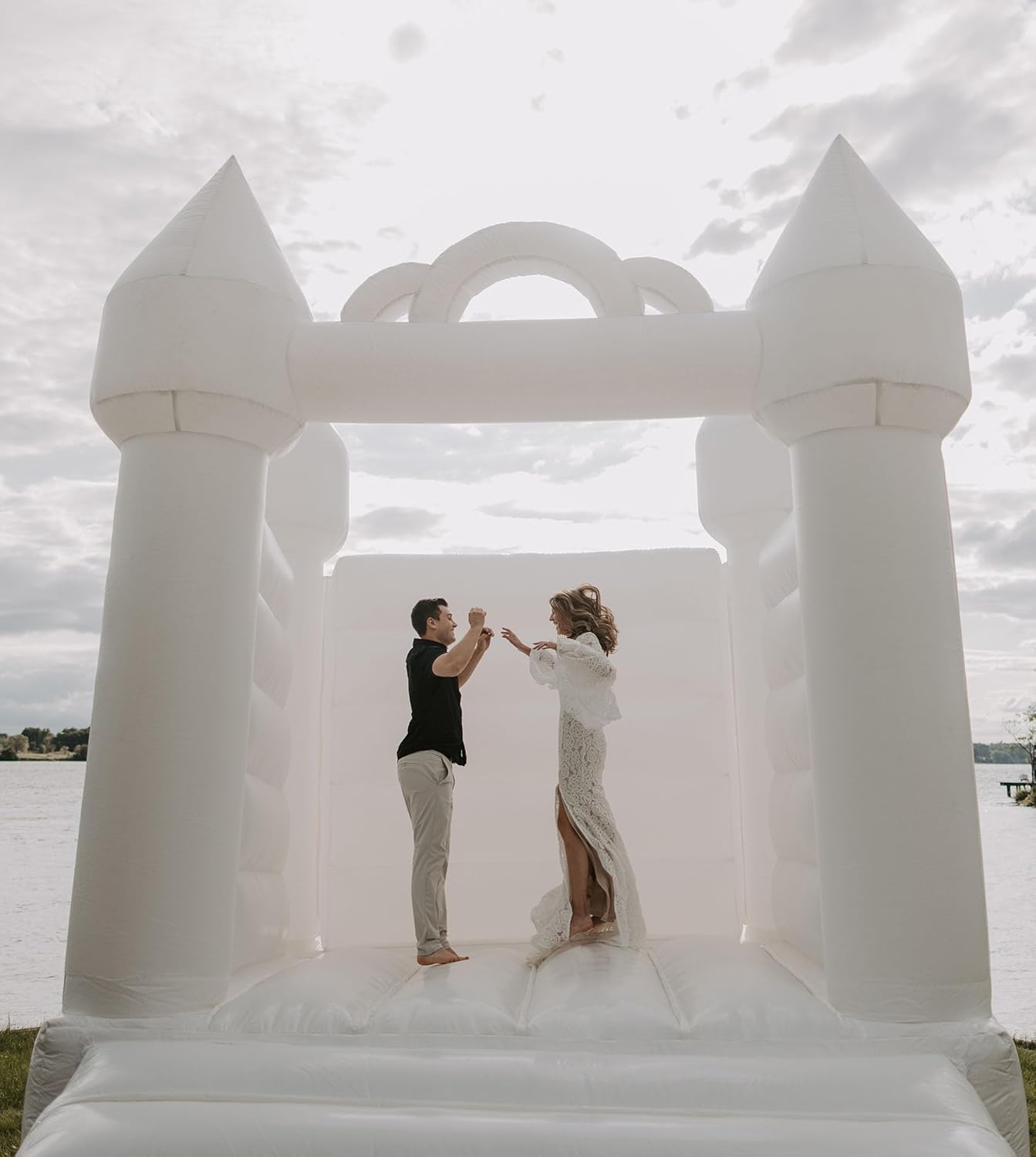 Amazon.com: White Inflatable Bounce House - 13 x 12 x 14.5 Foot - Big ...