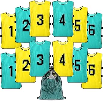 12 Pack Scrimmage Training Vest, Soccer Practice Vests with Belt ...