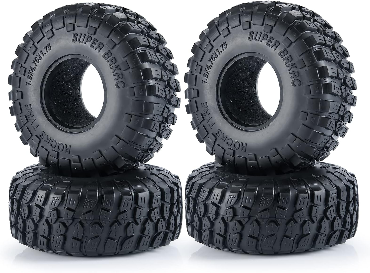Amazon.com: INJORA RC Tires 1.9inch 4Pcs RC Rubber Tyre Set Wheel Tires ...