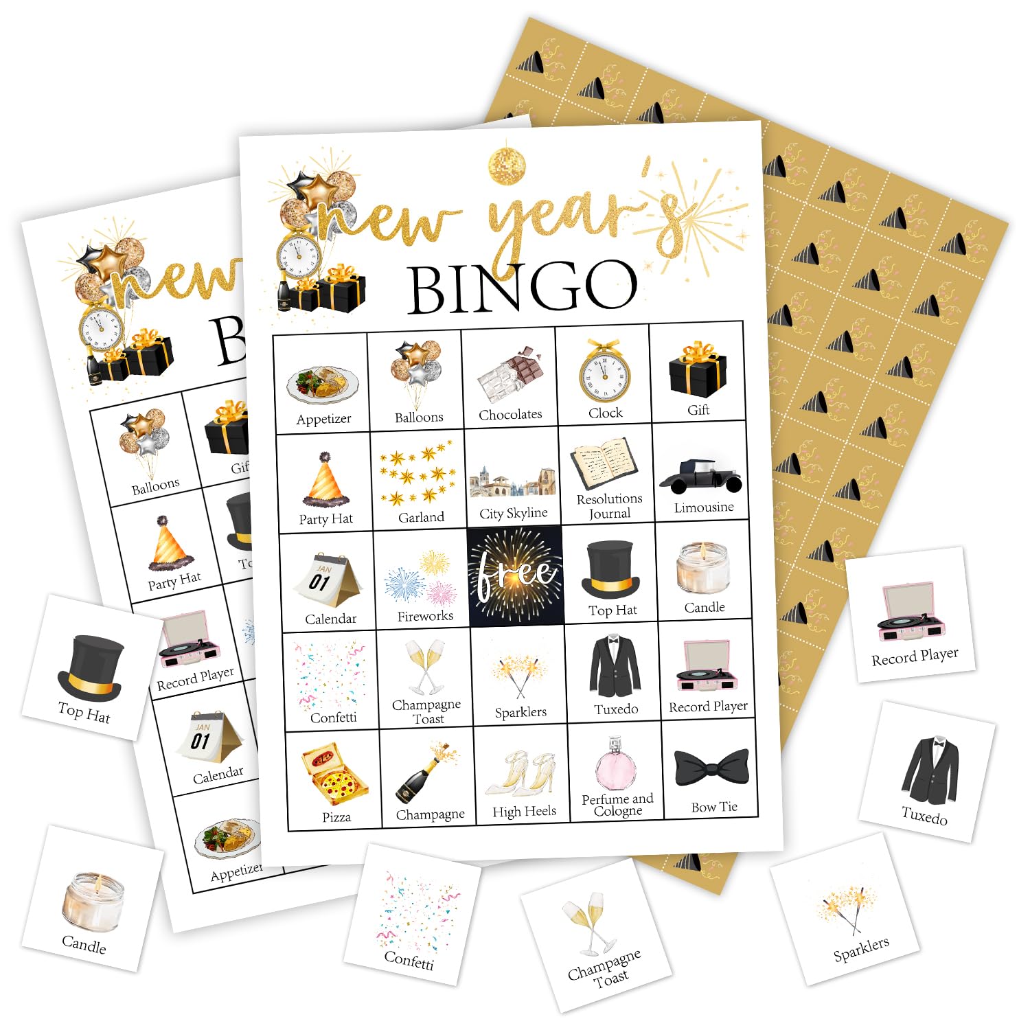 Amazon.com: Ziyouza New Year’s Bingo - New Year Bingo Games, New Year ...
