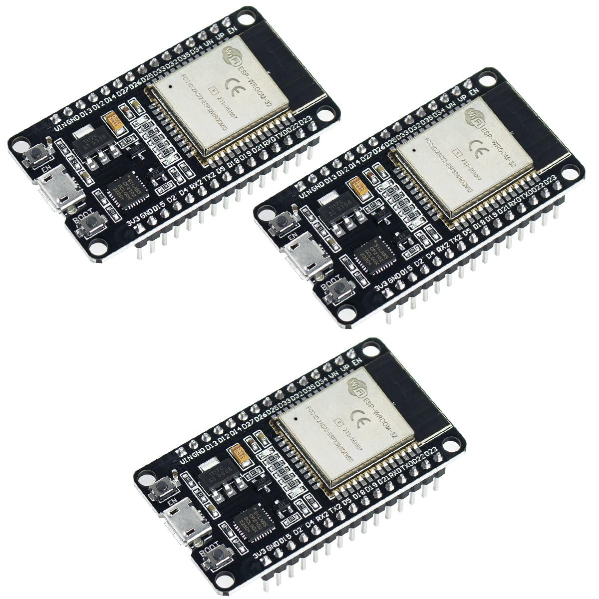 Snapklik.com : Hosyond 3Pack ESP32 ESP-WROOM-32 Development Board WiFi + Bluetooth CP2102 Dual ...