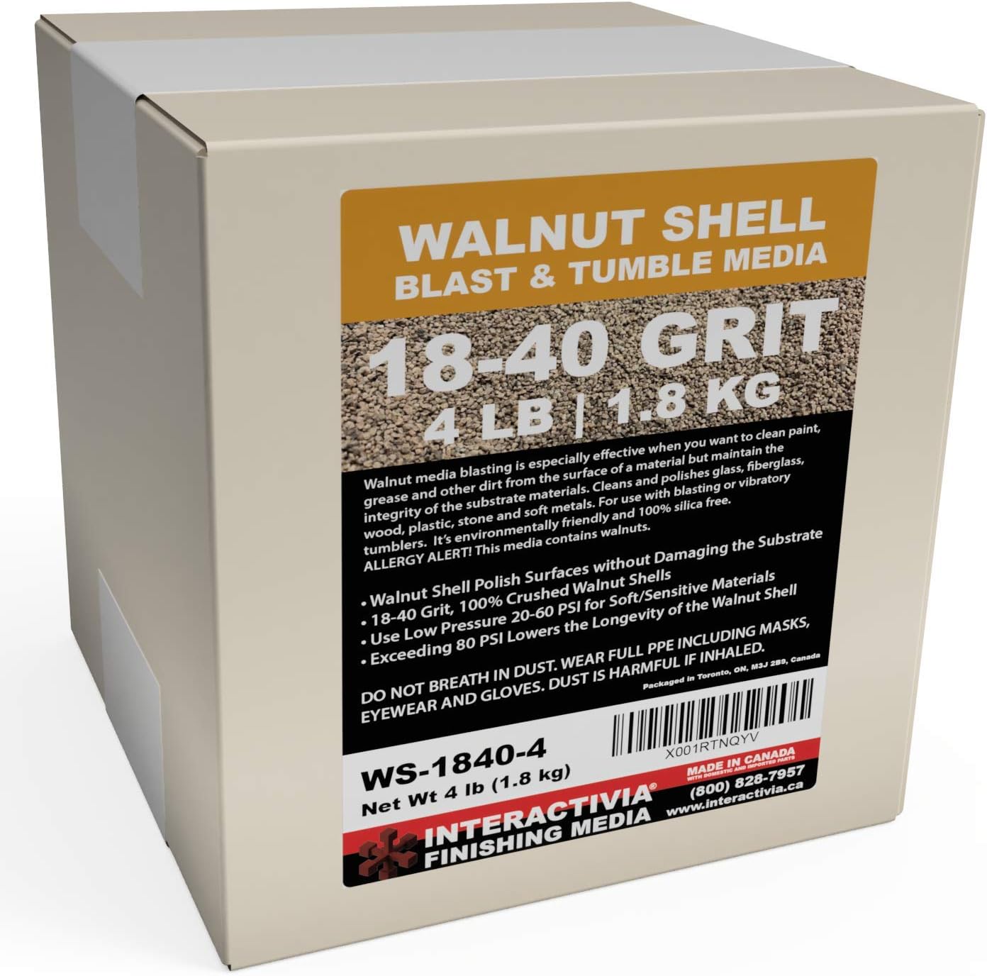 Amazon.co.jp: 1.8 kg or 4 lb Ground Walnut Shell Media Abrasive 18-40 ...