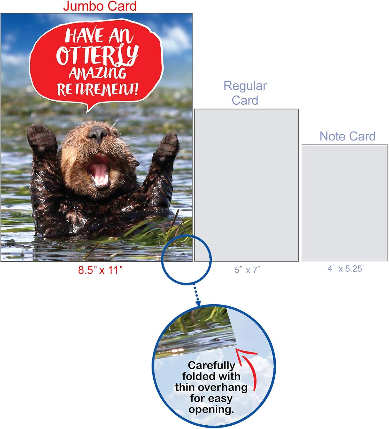 Otterly Awesome – Cute Sea Otter Retirement Card with Envelope (Big 8.5 ...
