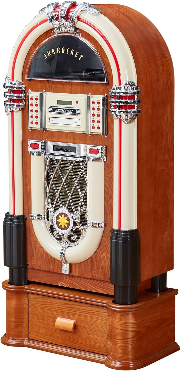 Amazon.com: ARKROCKET Saturn V Jukebox with Stand • Vinyl Record Player ...