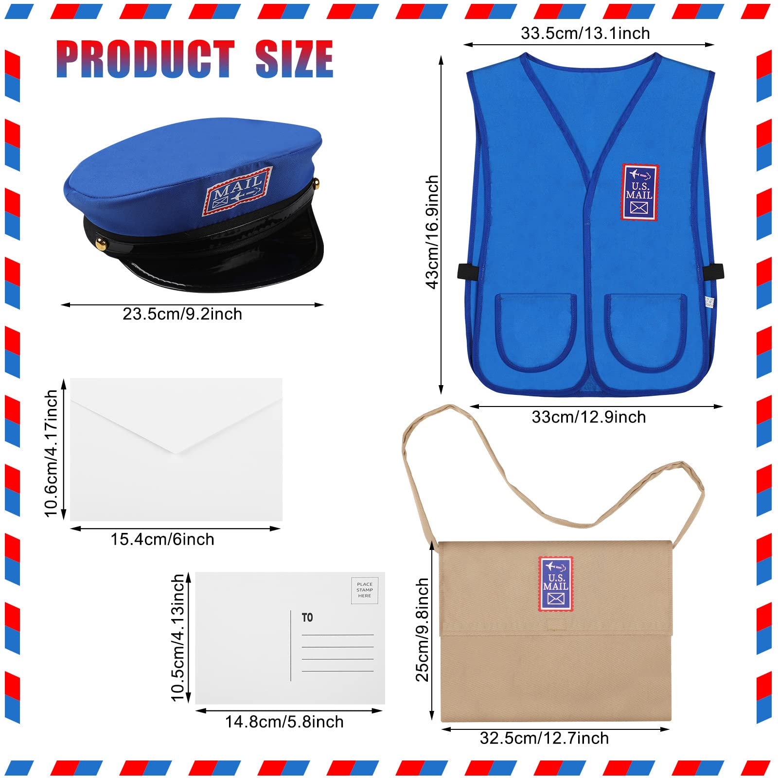 Snapklik.com : Jiuguva Halloween Mailman Costume Set Postal Costume For ...