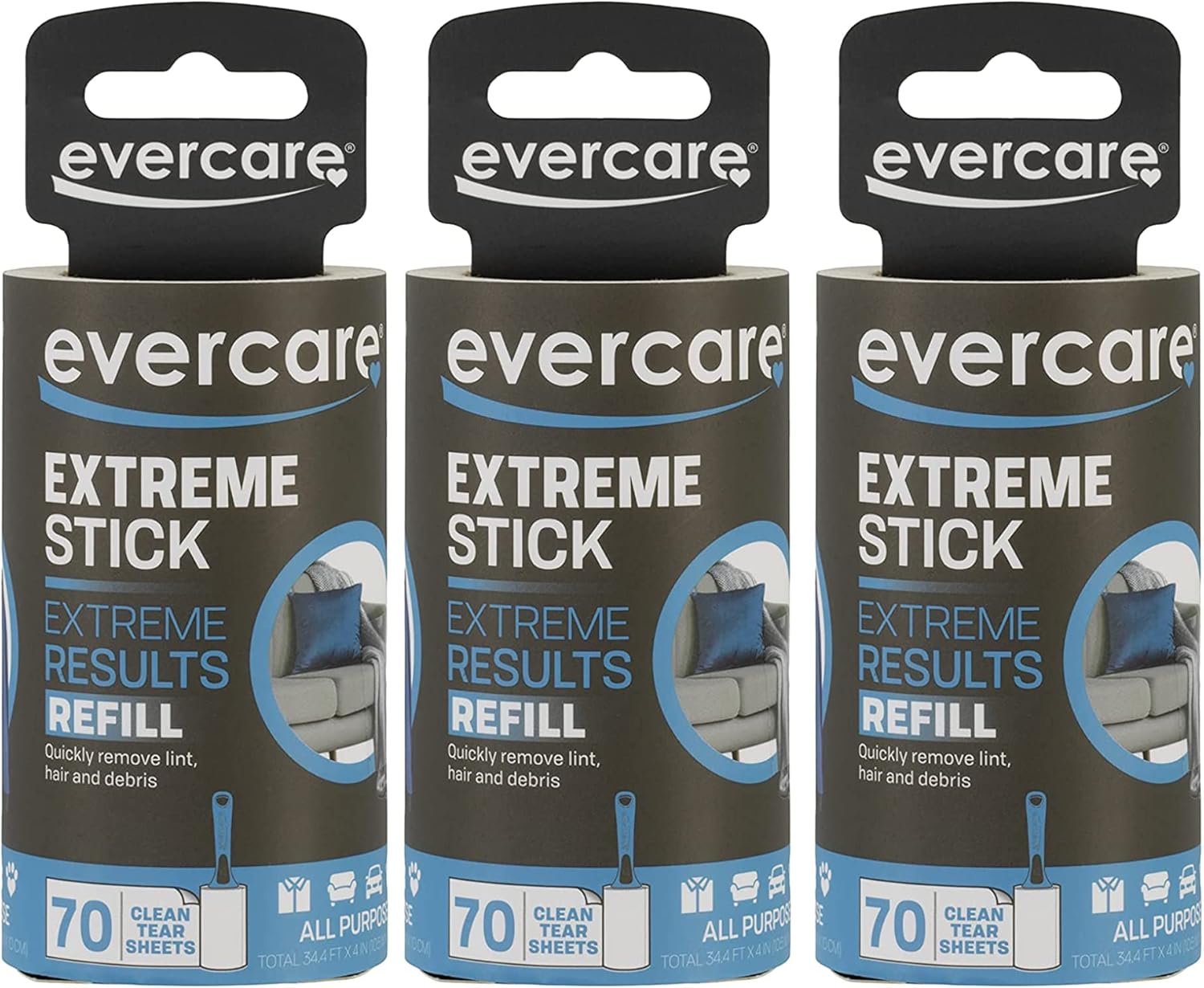 Amazon.com: Evercare EXTREME Stick Lint Roller Refill, 210 Sheets ...