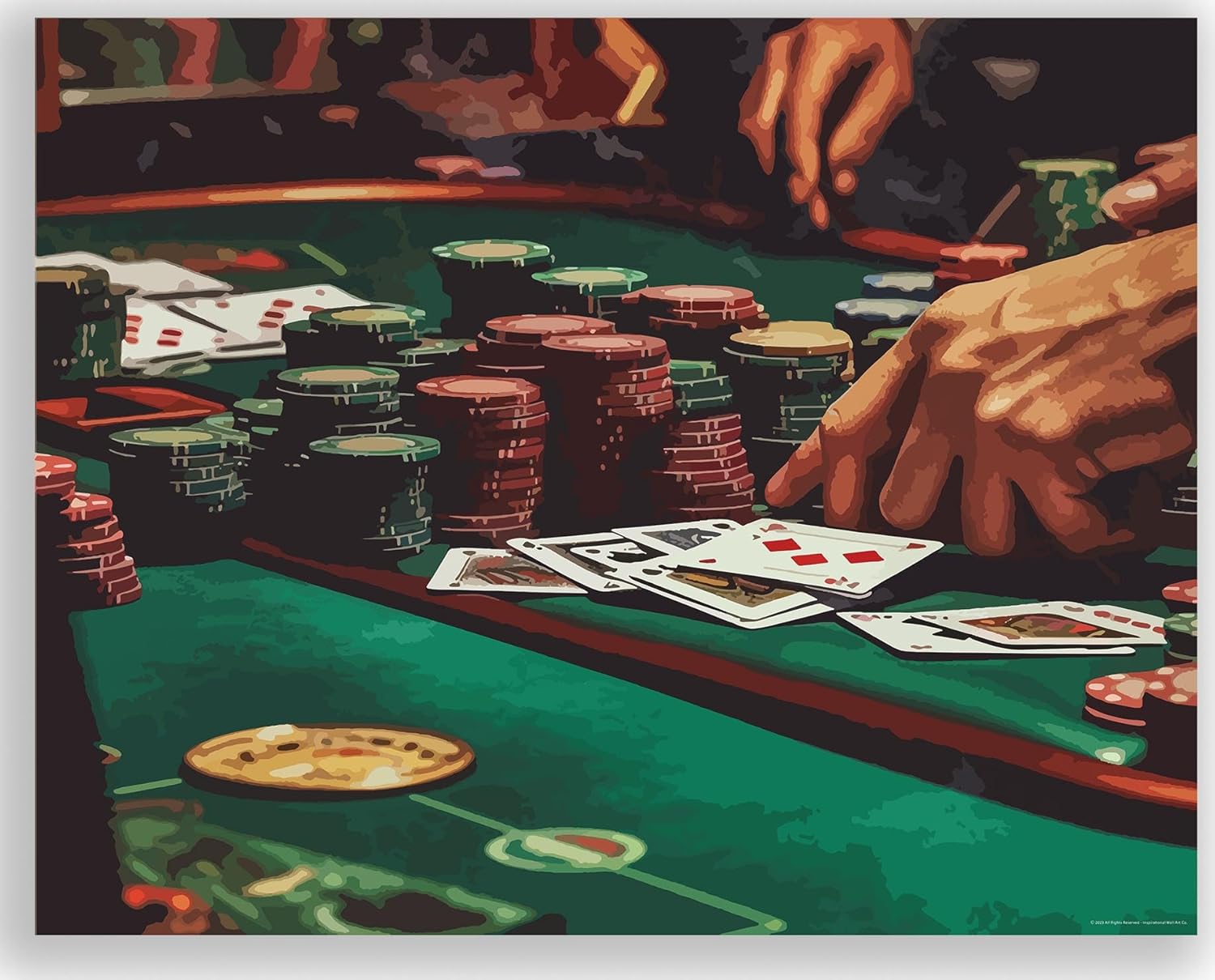 Amazon.com: Inspirational Wall Art Co. - Chips | Poker Poster for Game ...