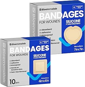 Amazon.com: Large Waterproof Bandages Wound Care 4"x 4" and 7"x 7 ...
