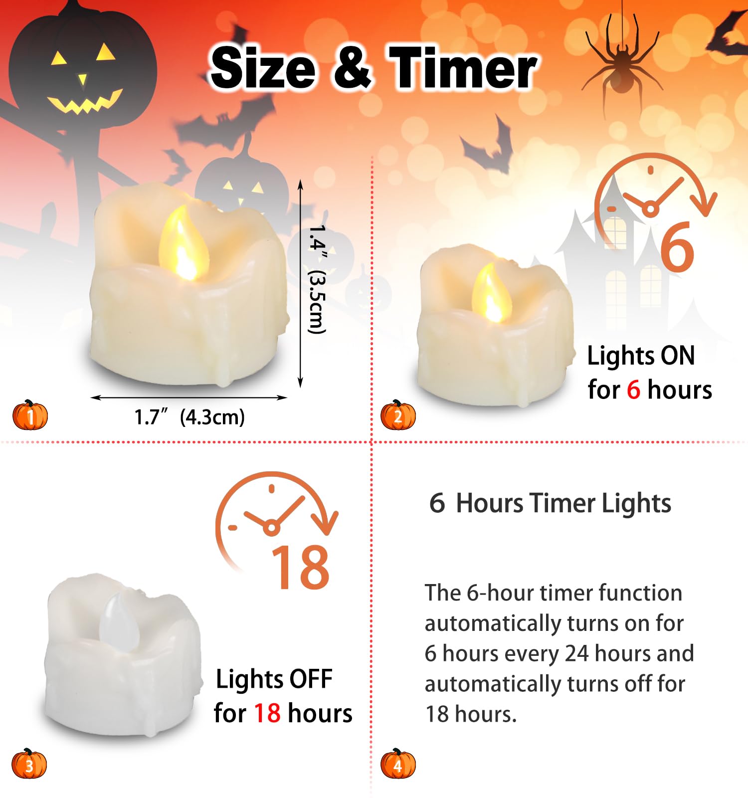 Timer Kaarsen 12 Stuks Vlamloze LED Druipkaarsen – Timer 6 Uur Aan/18 ...