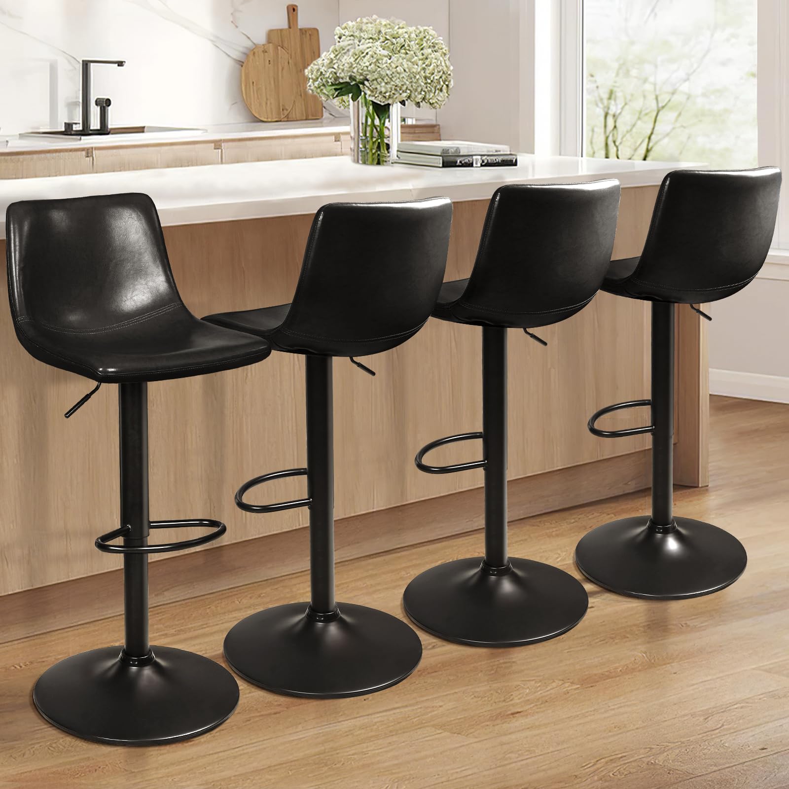 Amazon.com: Waleaf Adjustable Swivel Bar Stools Set of 4, Counter ...