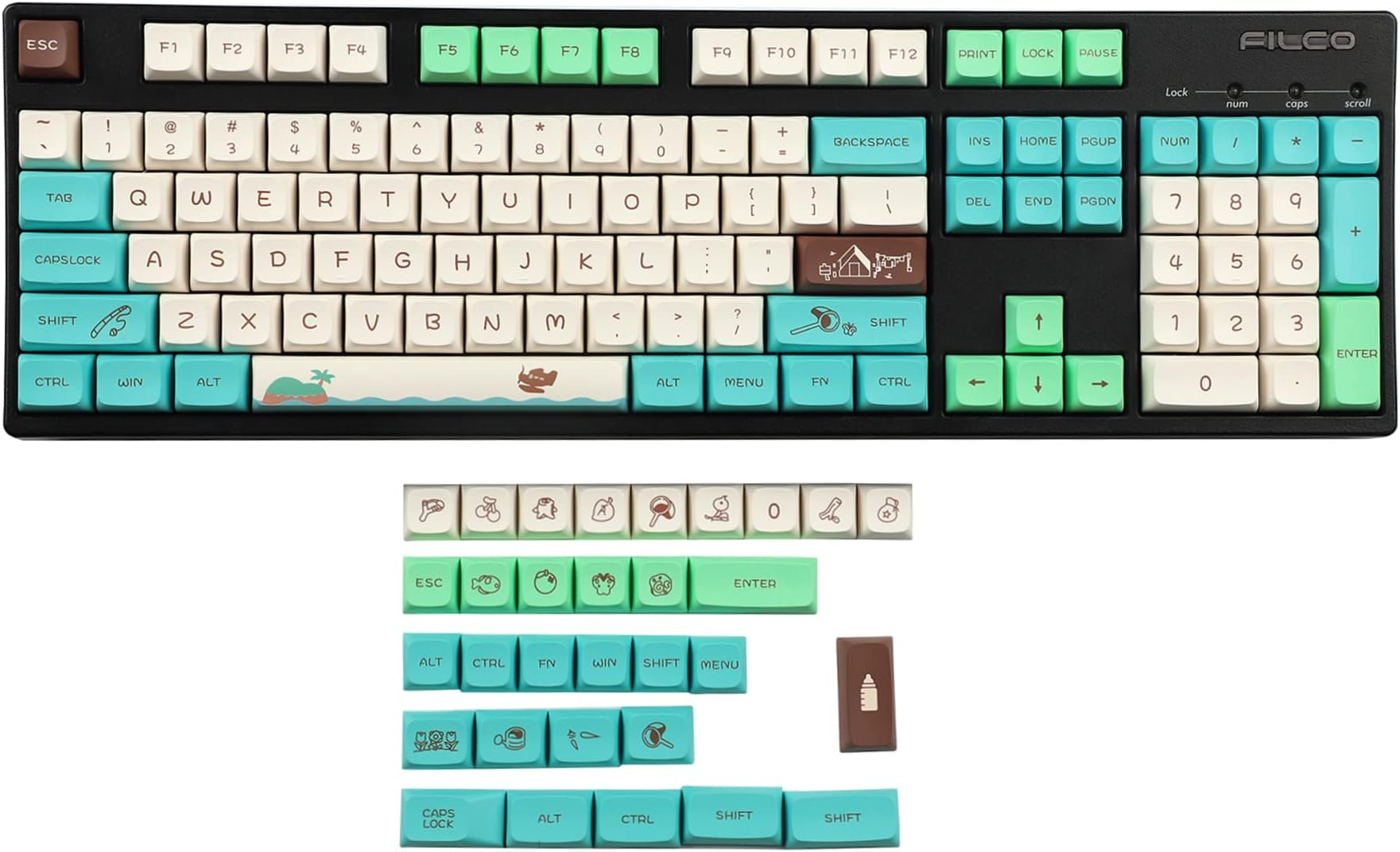 Amazon.com: VHPUNW XDA Profile PBT Keycaps Anime Keycaps Cute Keycaps ...