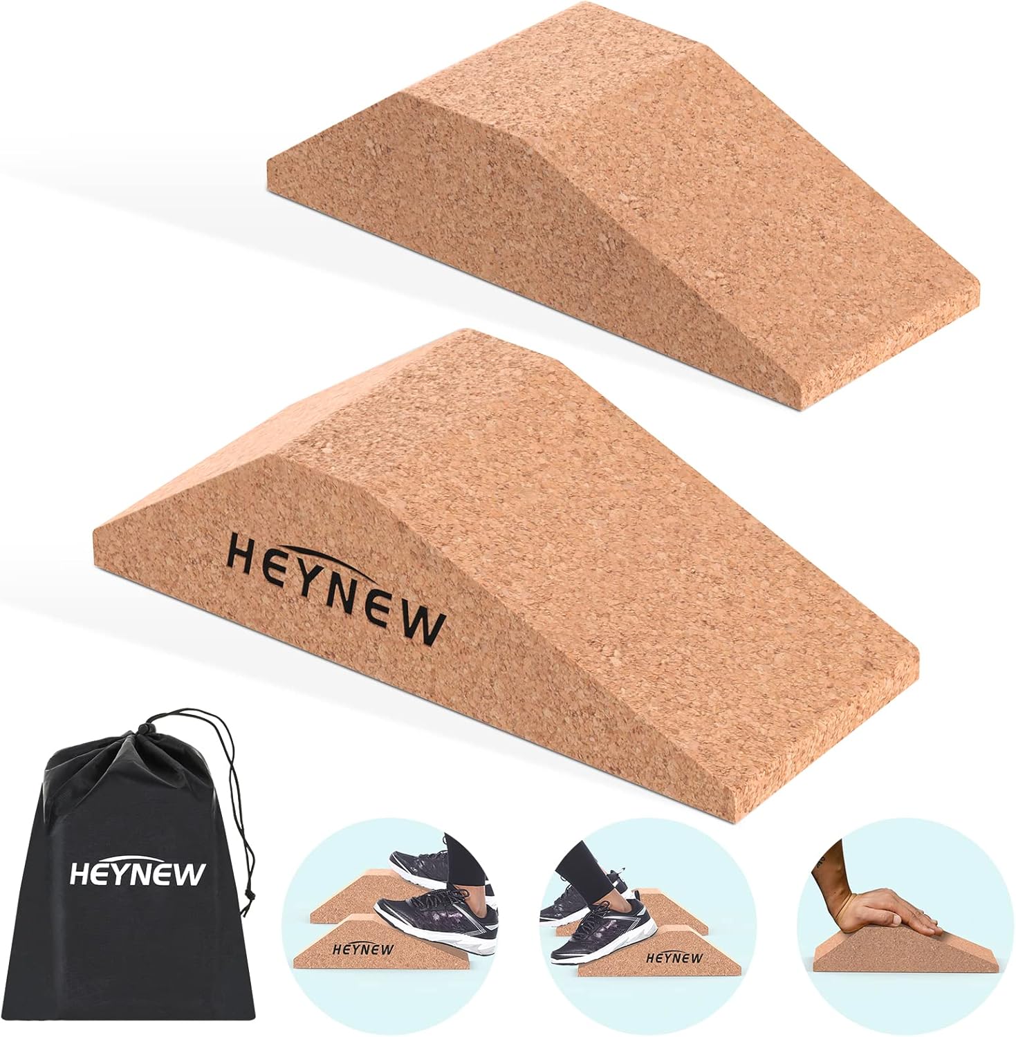 Cork Squat Wedge Block - 2 Pack Non-Slip Professional Squats Heel Wedge ...