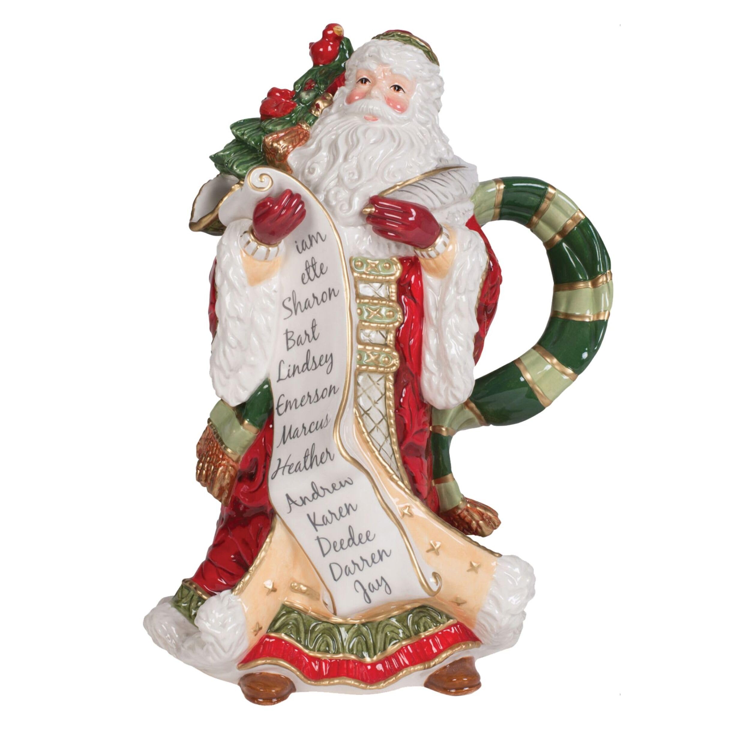 Amazon.com: Fitz and Floyd Holiday Home Festive Santa Pitcher Figurine ...