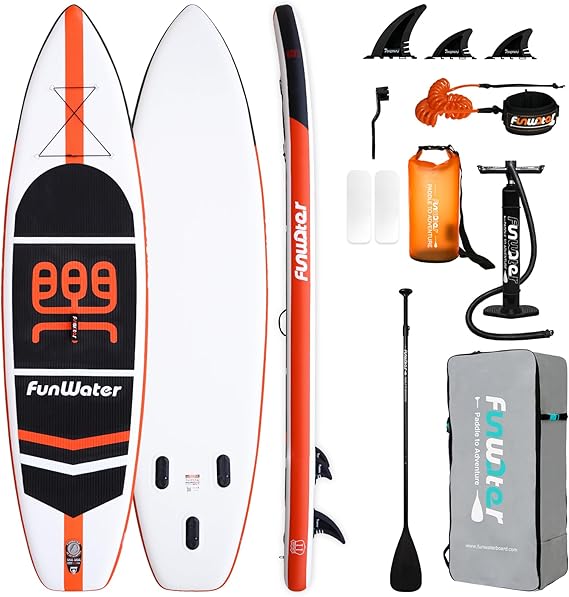 FunWater SUP Inflatable Stand Up Paddle Board 11'x33''x6'' Ultra-Light ...