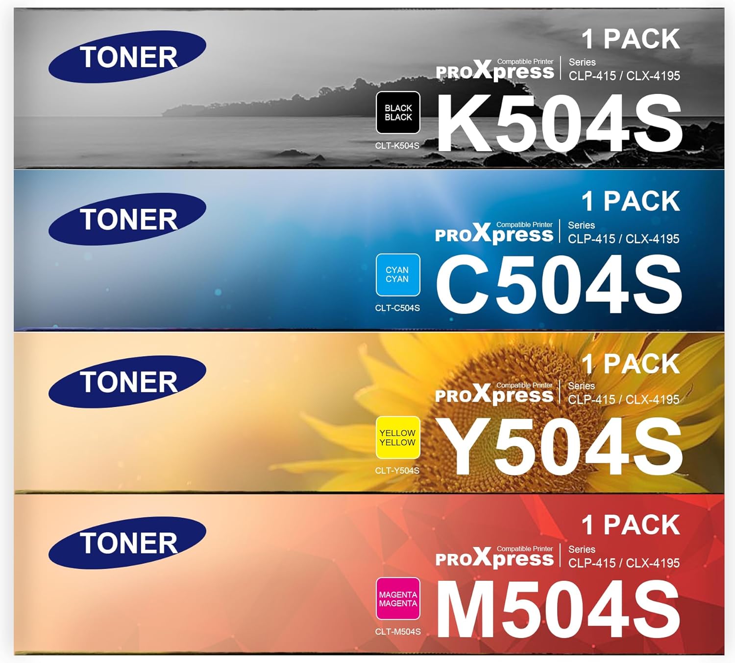 Amazon.com: clt-504S K/C/M/Y 4 Pack Toner Cartridge Set (CLT-K504S CLT-C504S CLT-Y504S CLT-M504S ...