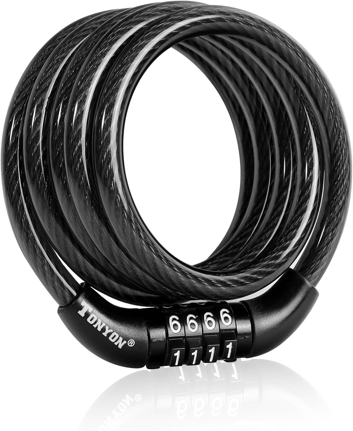 BRINKS 5 ft Bike Lock Cable with Preset Combination, Vinyl Covered for ...