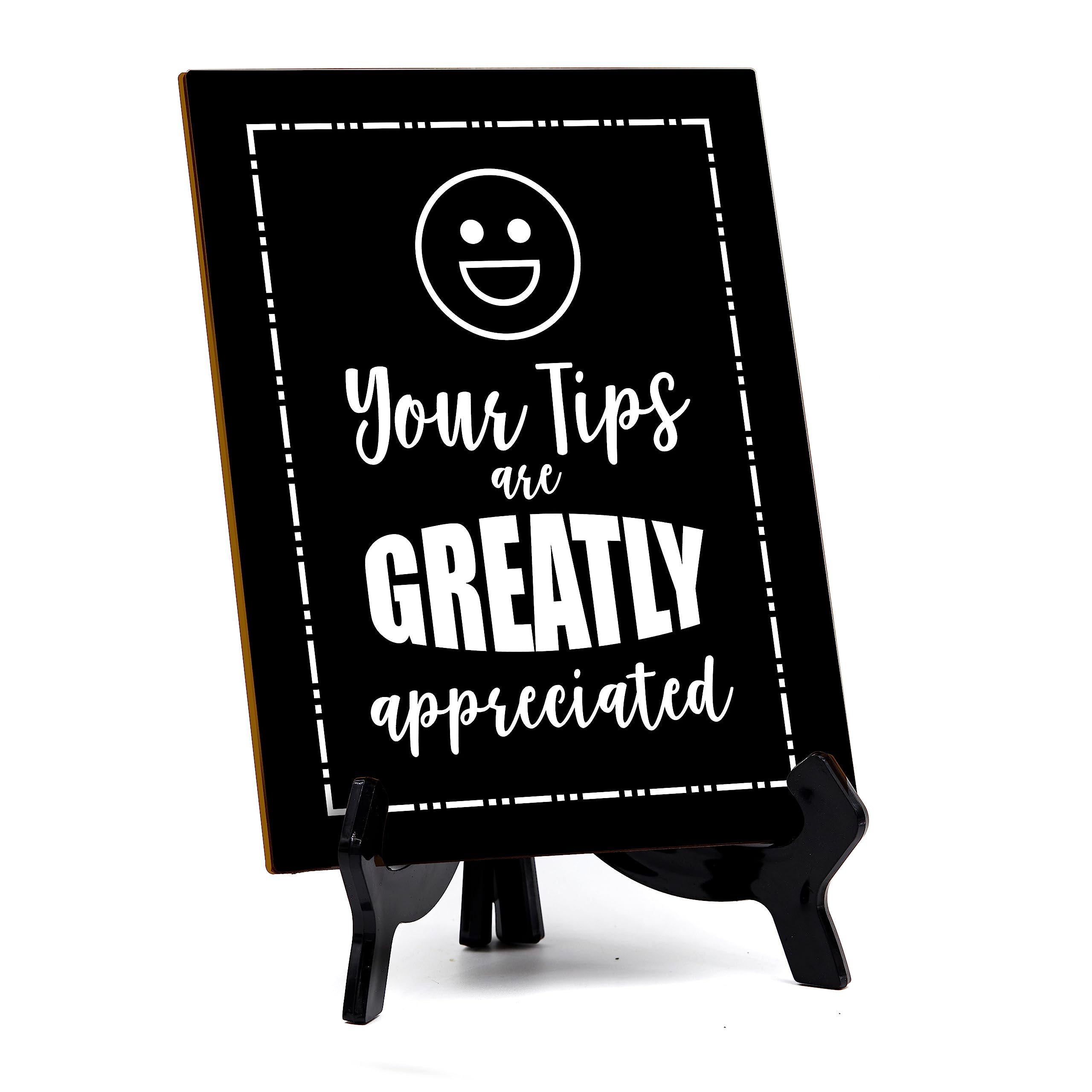Amazon.com: Signs ByLITA Your Tips Are Greatly Appreciated (Smiley ...