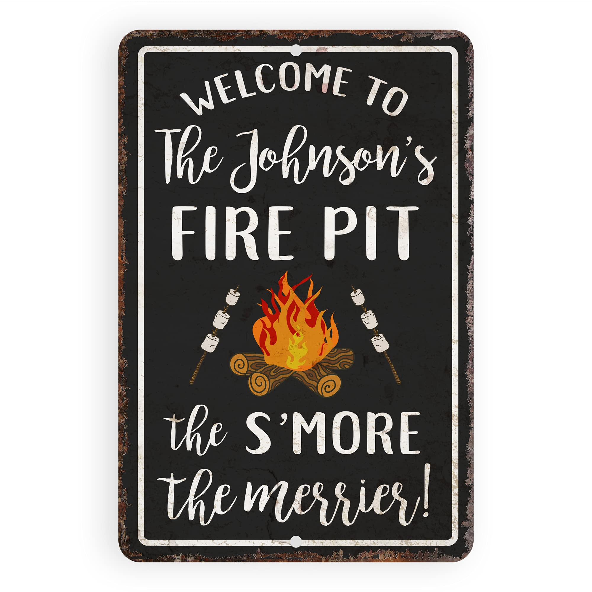 Amazon.com: Personalized Vintage Distressed Look Fire Pit S'more the ...