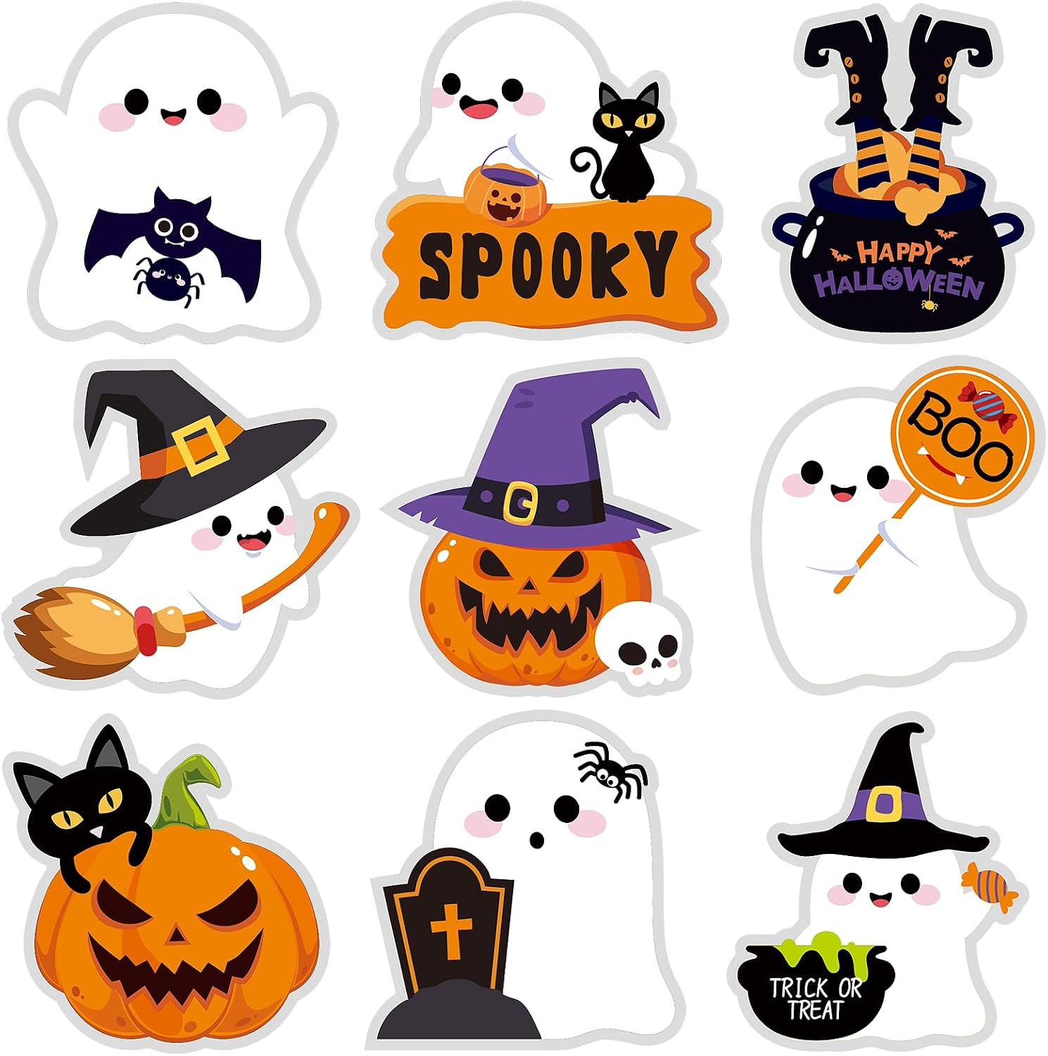 Amazon.com: Cute Halloween Stickers Decorations, 108pcs 2 Inch Self ...