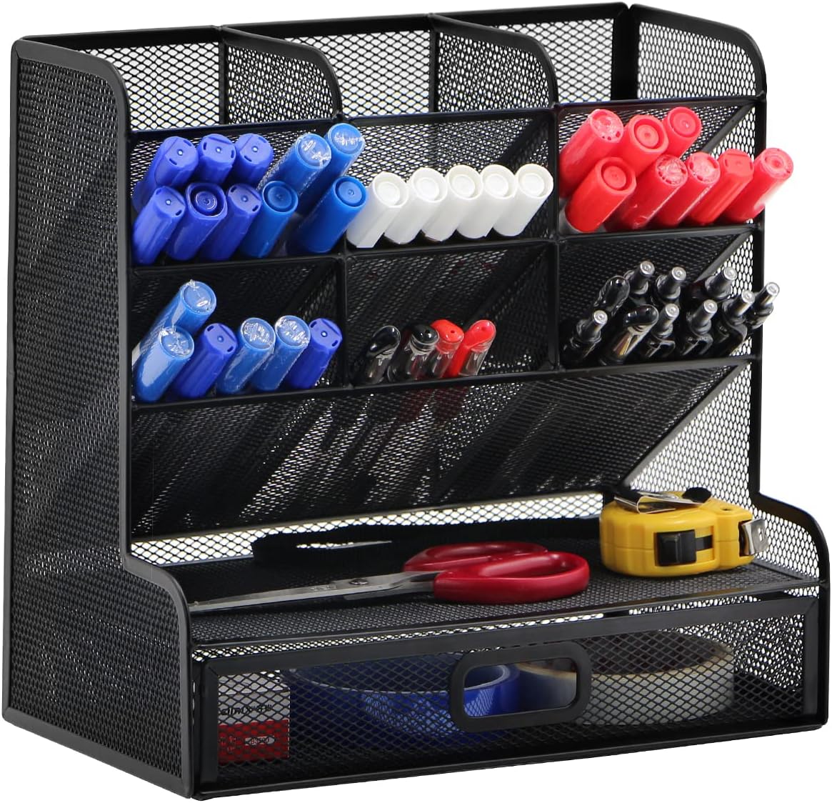Amazon.com: TooCust Black Mesh Desk Organizer with Drawer, Multi ...
