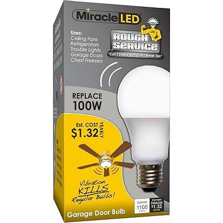 AutoCraft LED Dimmable Rough Service Shop Light Bulb,9 Watts (60 Watt ...