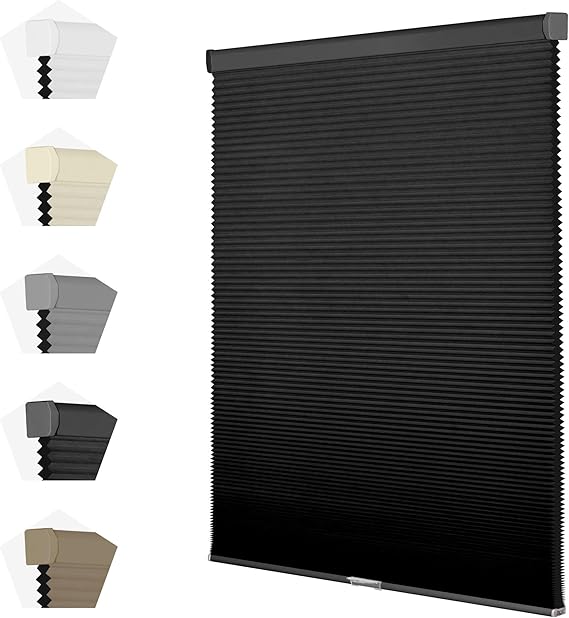 Amazon.com: BERISSA Blackout Cellular Shades for Window,Cordless Honeycomb Blinds,Thermal ...