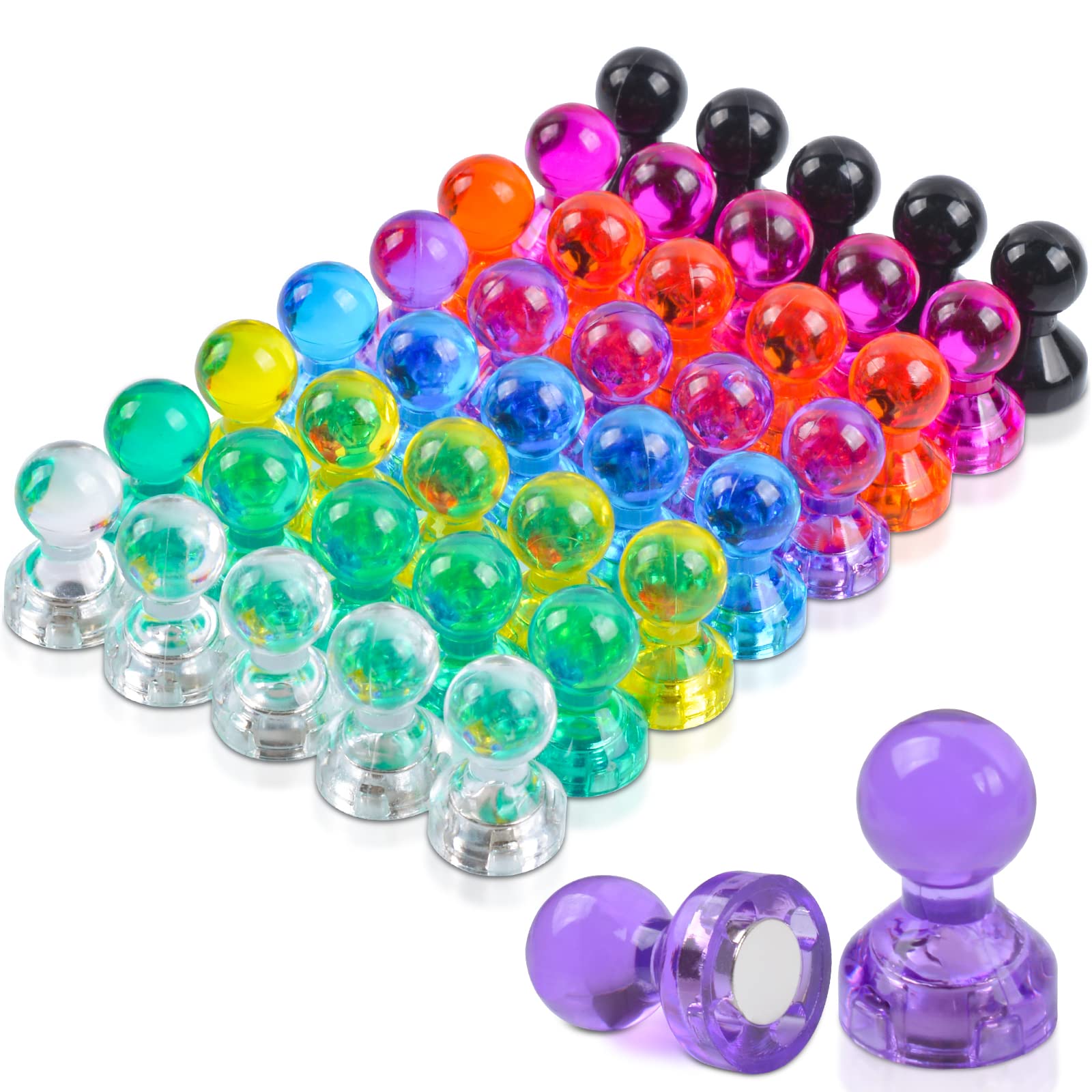 Snapklik.com : 40 PCS Colorful Refrigerator Magnets, Strong Push Pin ...