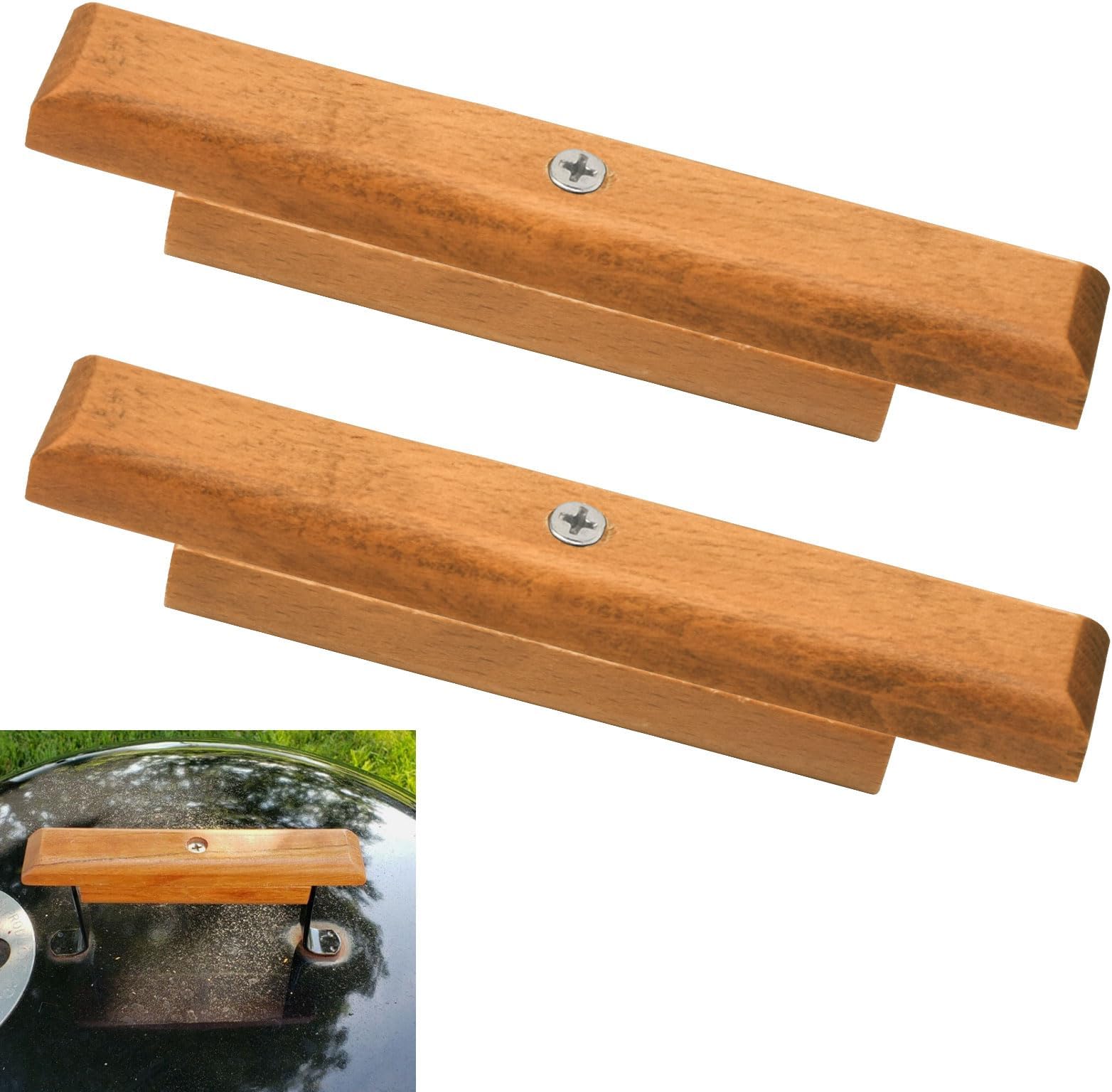Amazon.com : 2 Pack Custom Wooden Replacement Handle for Weber Charcoal ...