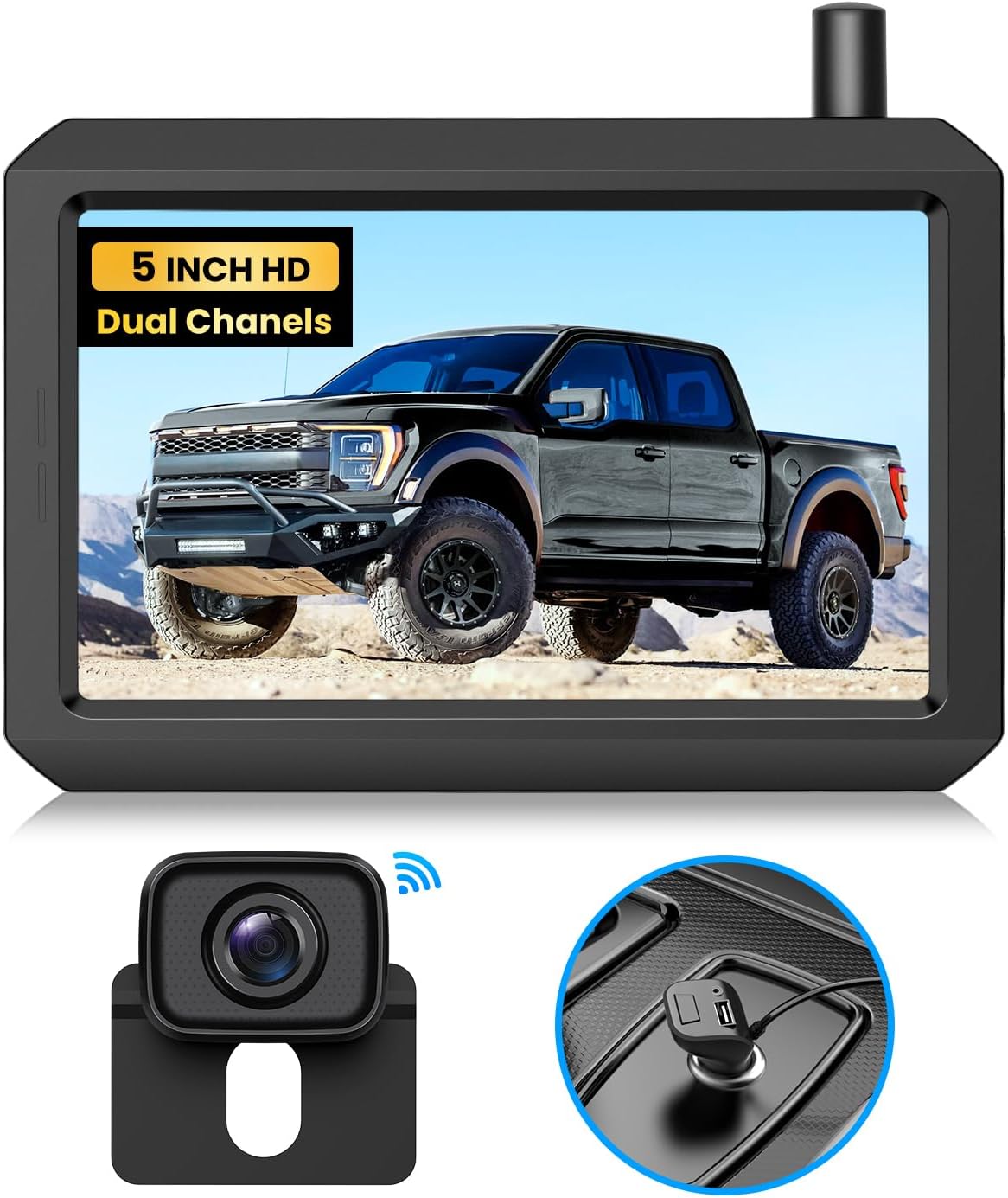 Amazon.com: Wireless Backup Camera for Trucks: 5 Inch HD Monitor, Easy ...