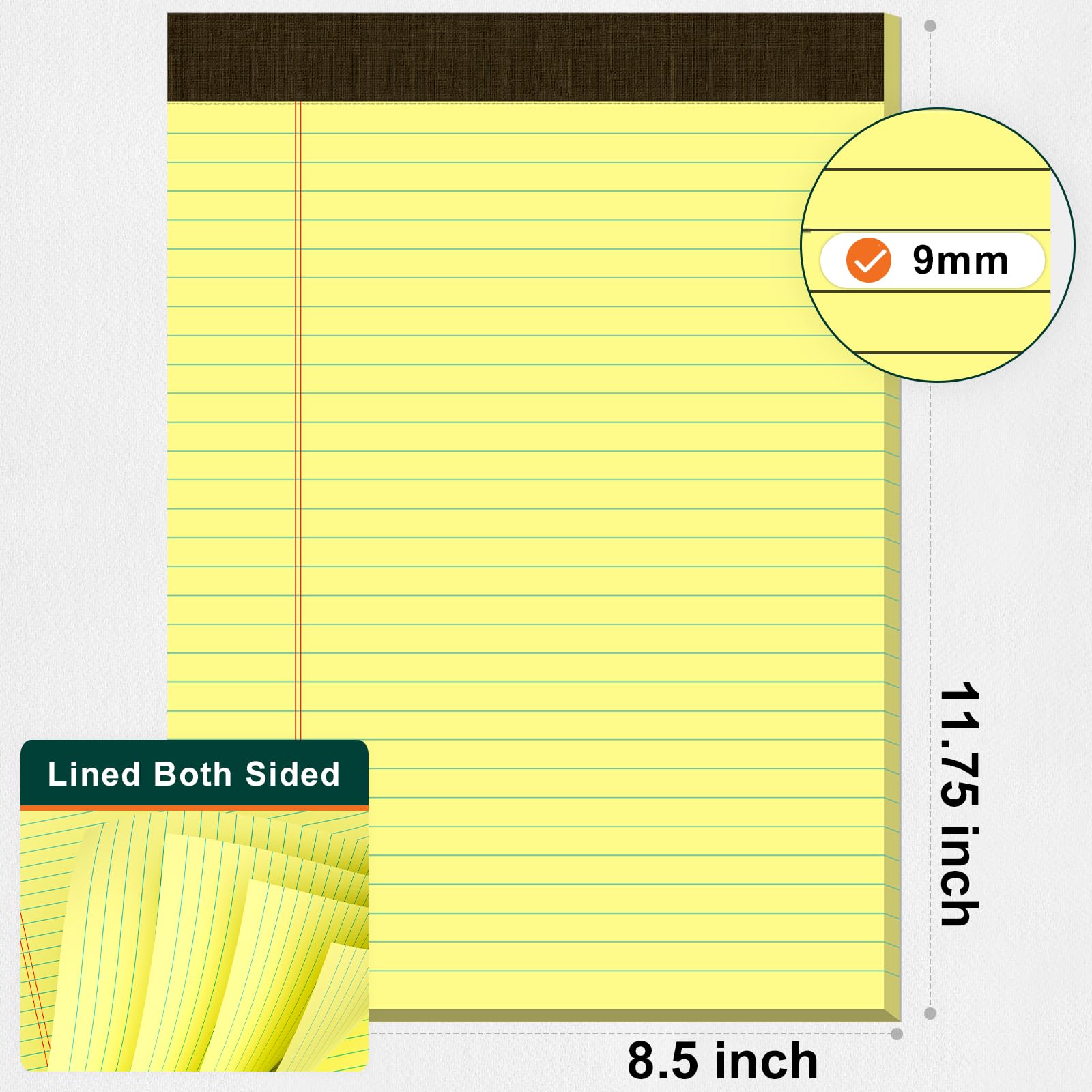 Snapklik.com : 6 Pack Yellow Legal Pads 8.5 X 11 Note Pads 8.5 X 11 ...