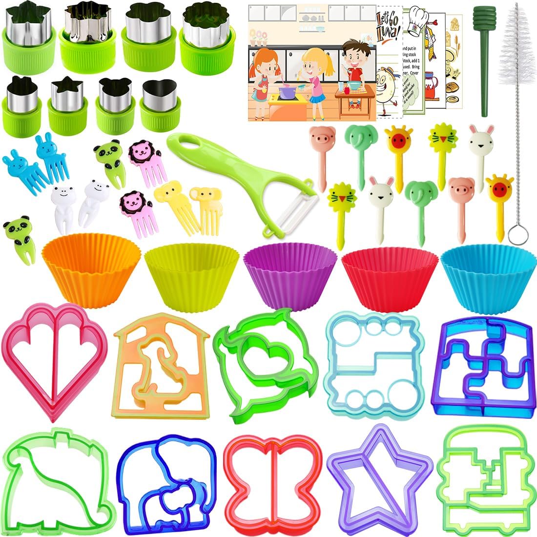 Amazon.com: Sandwich Bread Cutters Shape Set for Kids Bento Lunch Box ...