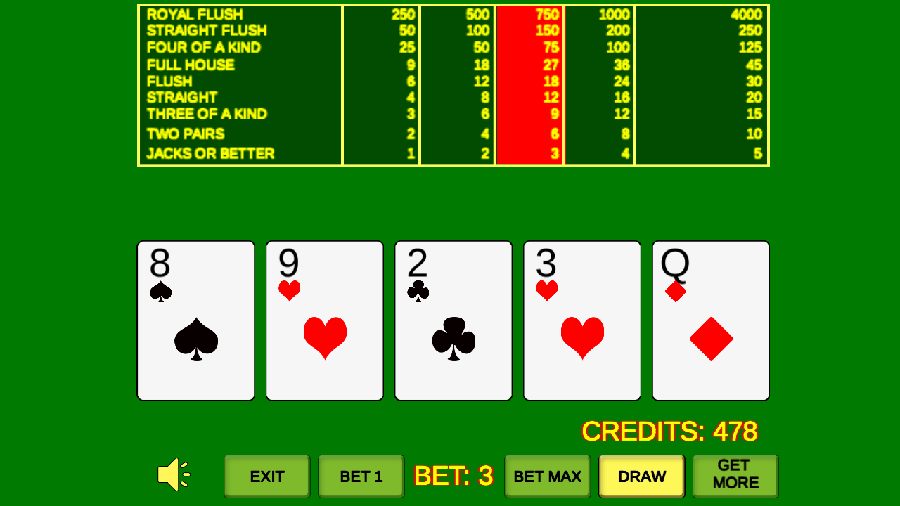 Video Poker Jacks Or Better Game - App on Amazon Appstore