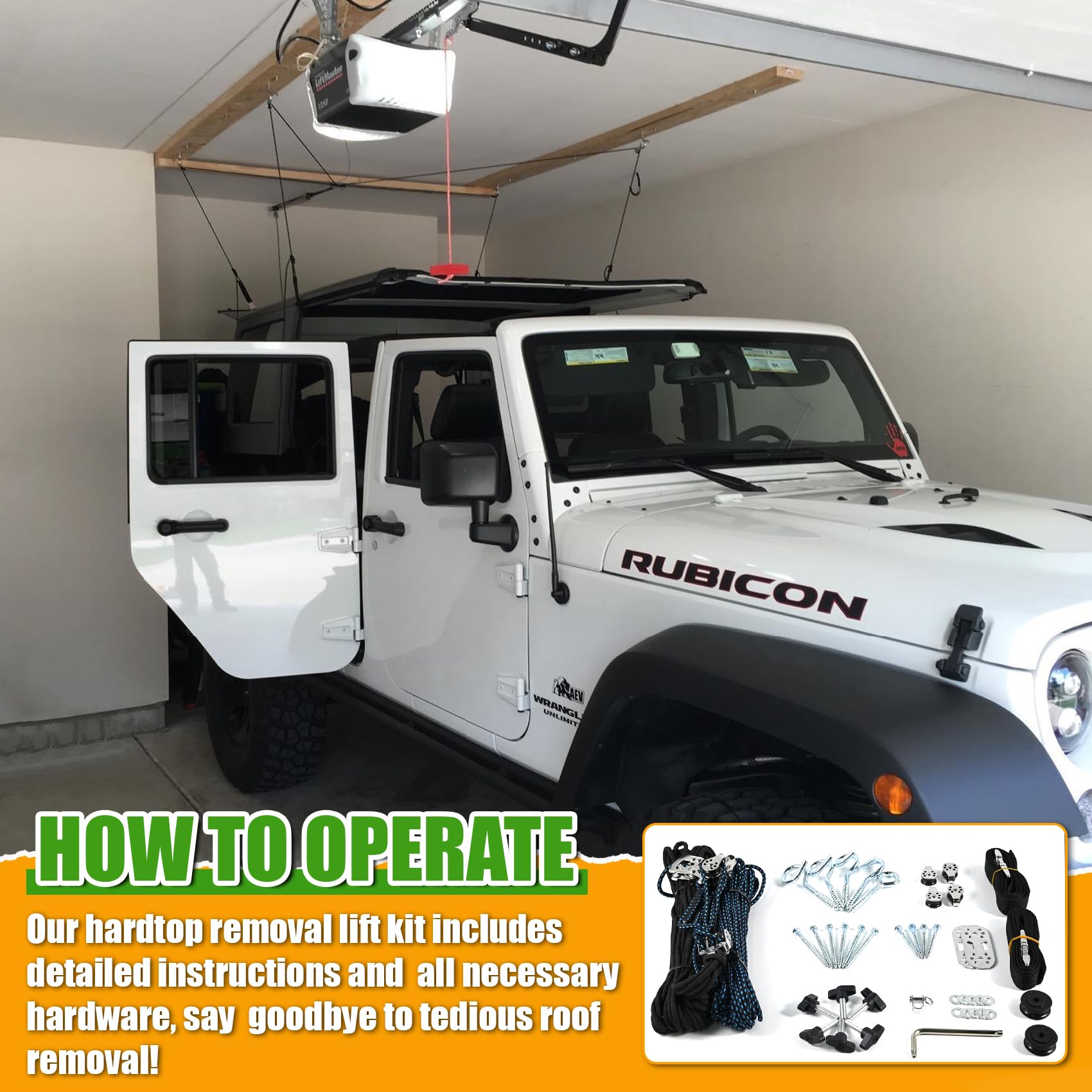 Wrangler JK JL Hardtop Removal Hoist One Person Operation Jeep Wrangler ...