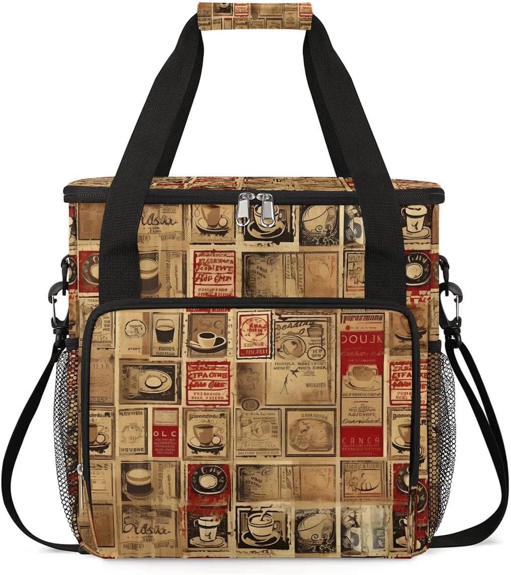 Amazon.com: Gublec Vintage Coffee Theme Coffee Maker Carrying Bag ...