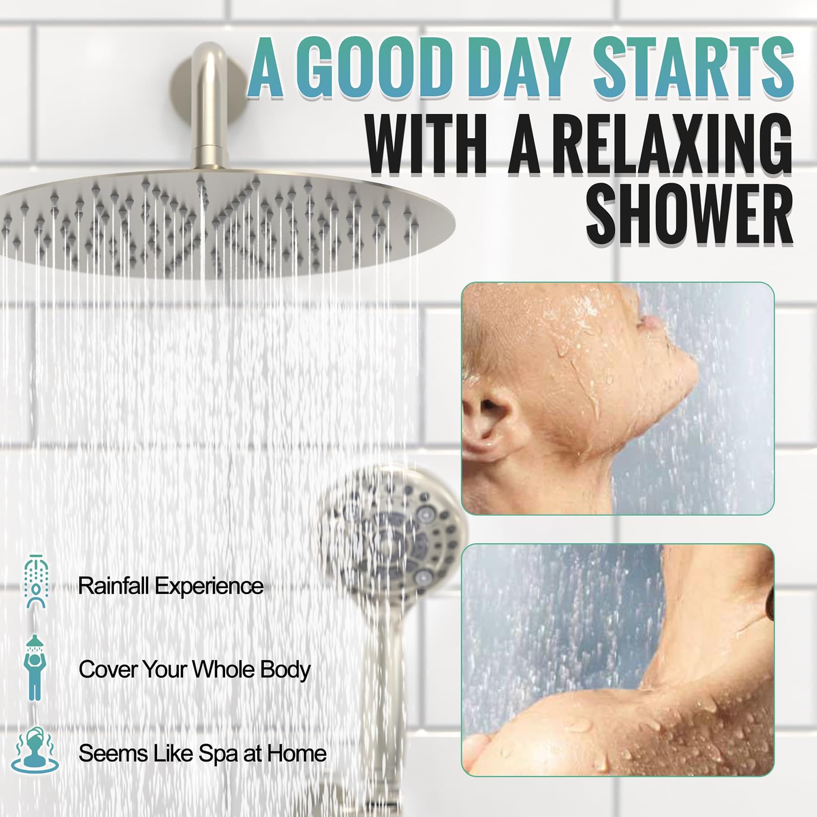 Snapklik.com : SR SUN RISE Shower System, 12 Inch Multifunction Shower ...