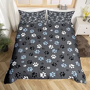 Amazon.com: Dog Paw Bedding Set for Kids Boys Girls Kawaii Dog ...