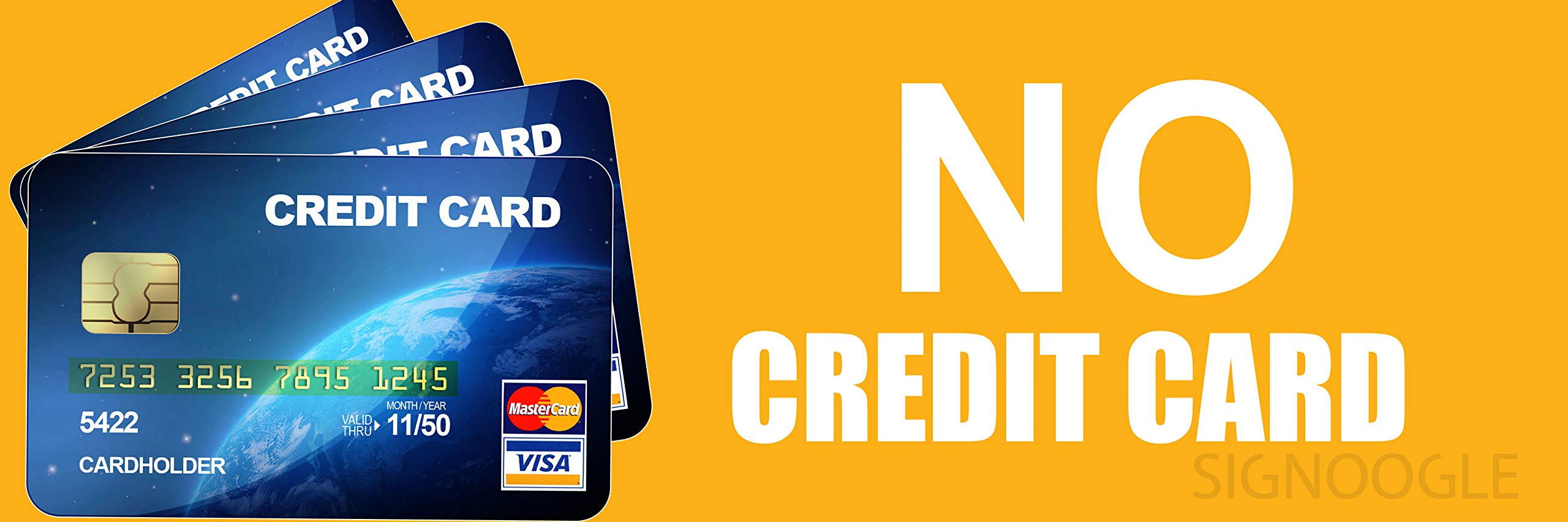 Buy SIGNOOGLE No Credit Card Printed 3D Sign Stickers Signage for Bank ...