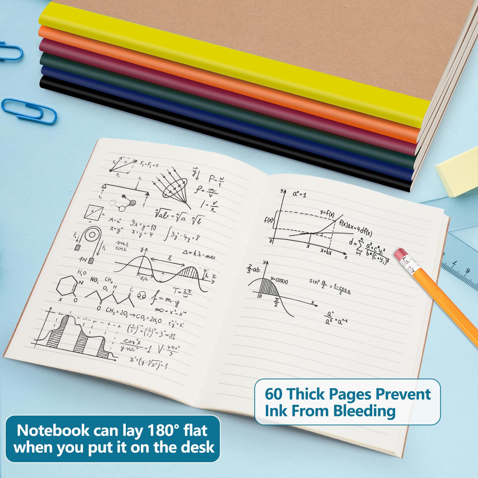 Snapklik.com : 6 Pack Composition Notebooks Bulk, Travel Journal ...