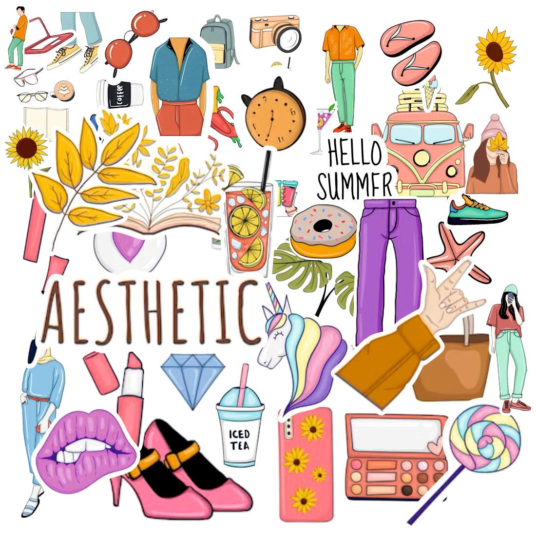 Zesta Aesthetic Stickers for Laptop/Waterproof Anime Decal for Books ...