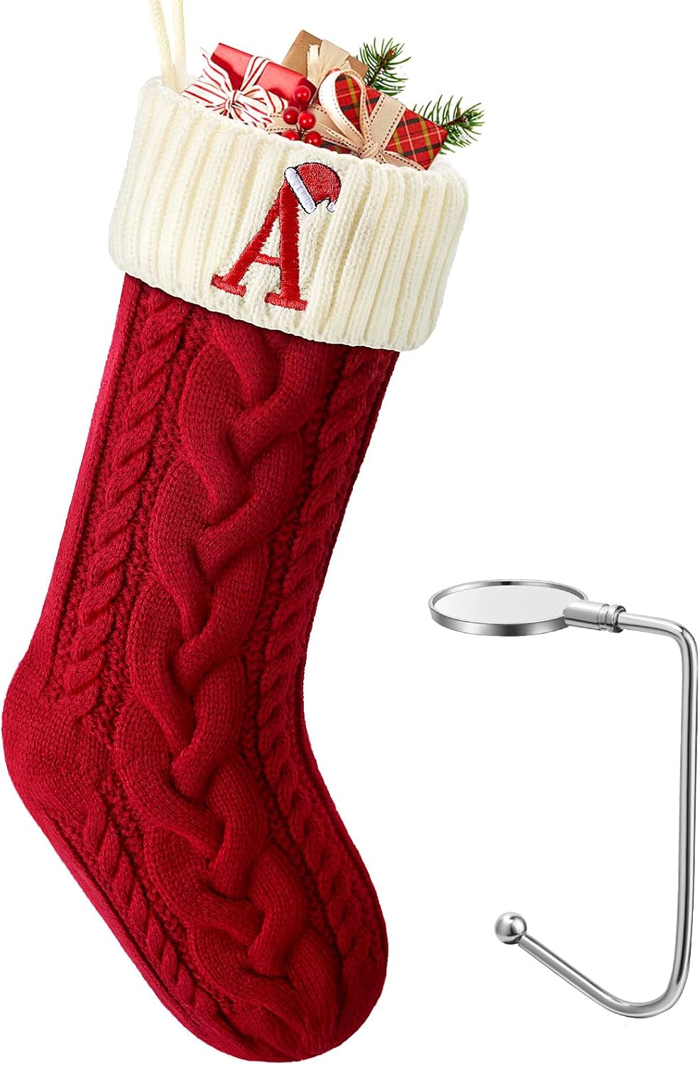 Amazon.com: LHMTQVK Large Christmas Stocking with Initials, Embroidered ...