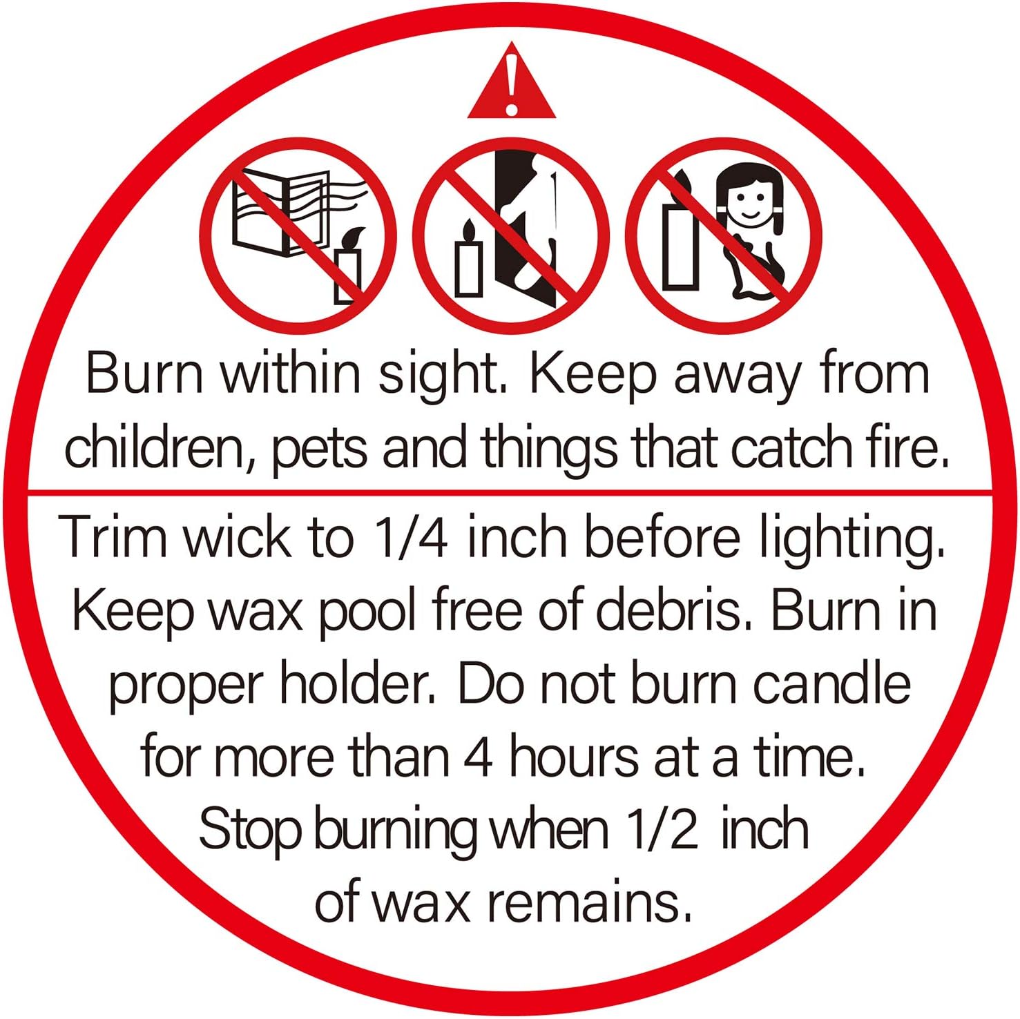 Amazon.com : Candle Warning Sticker,2 inch 300pcs Candle Safety Sticker ...