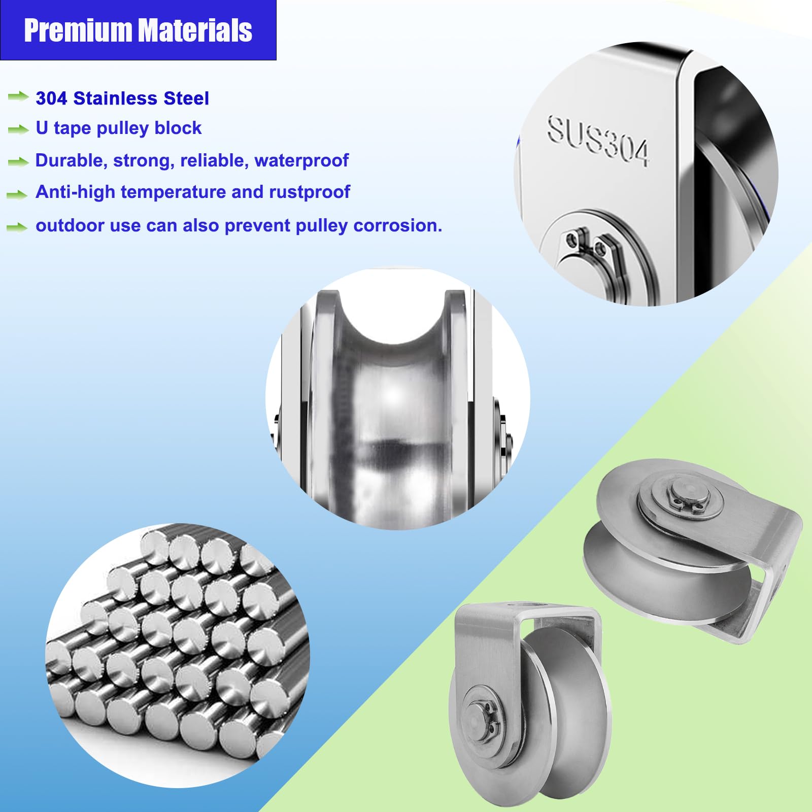 3 Inch V Groove Pulley Wheels Stainless Steel 2-Pack 3-Inch V Groove ...