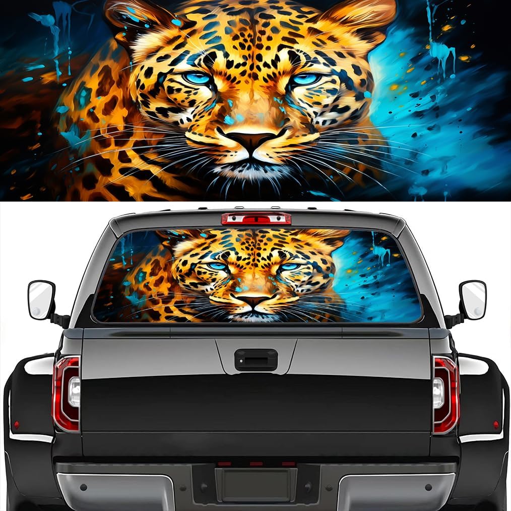 Amazon.com - Golden Leopard Truck Rear Window Decals Modern Gorgeous ...