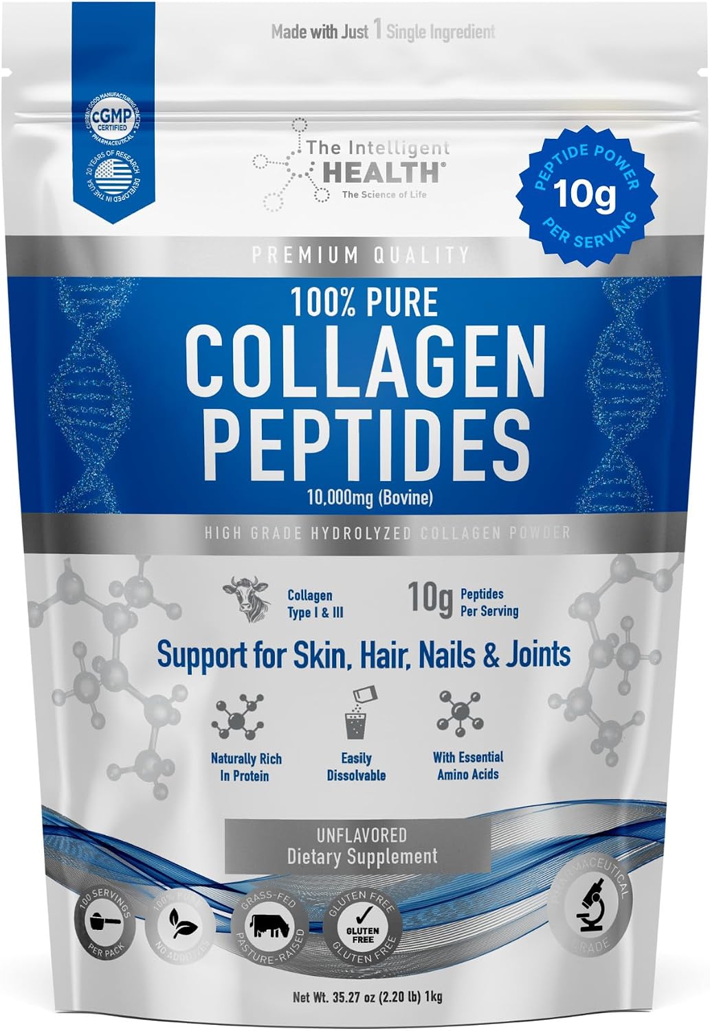 Hydrolysed Collagen Powder (Bovine) - High Protein Grass Fed ...