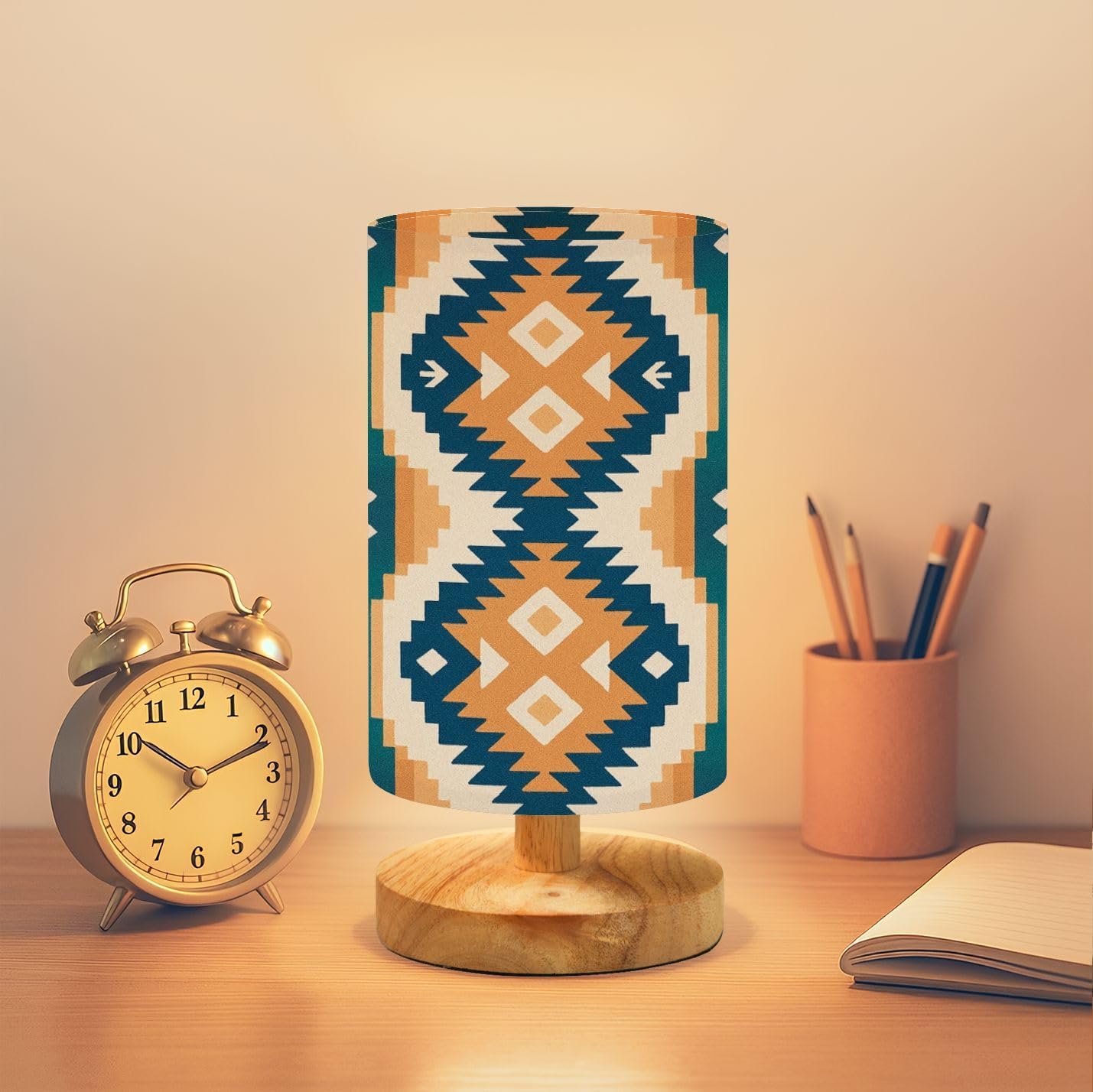 BVCAHSAW Bedside Table Lamp Aztec Navajo Geometric Seamless Native ...
