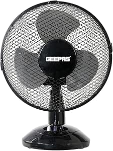 GEEPAS 9" Table Fan | Electric Portable Worktop Desk Fan with 2 Speeds ...