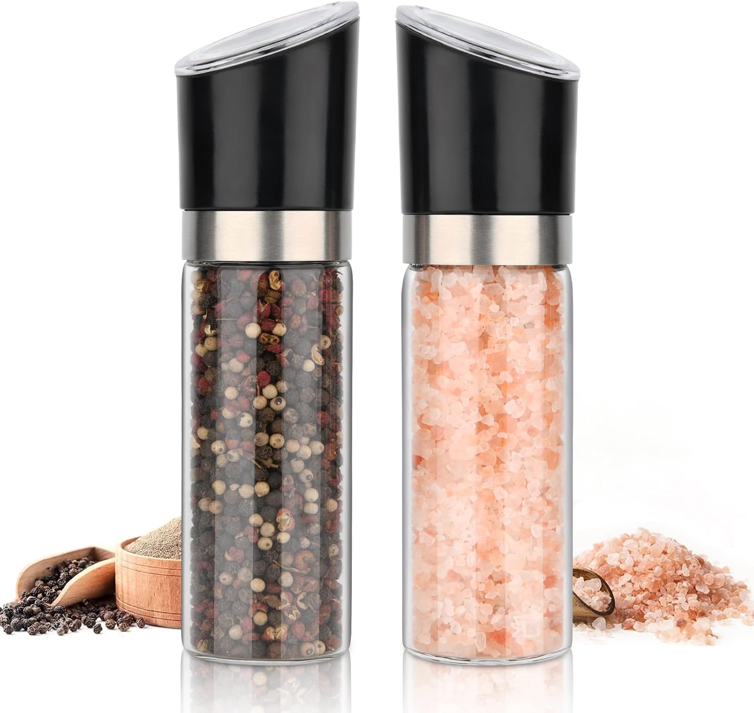 Amazon.com: Hotder Manual Grips Glass Slat Pepper Grinder Shaker Set of ...