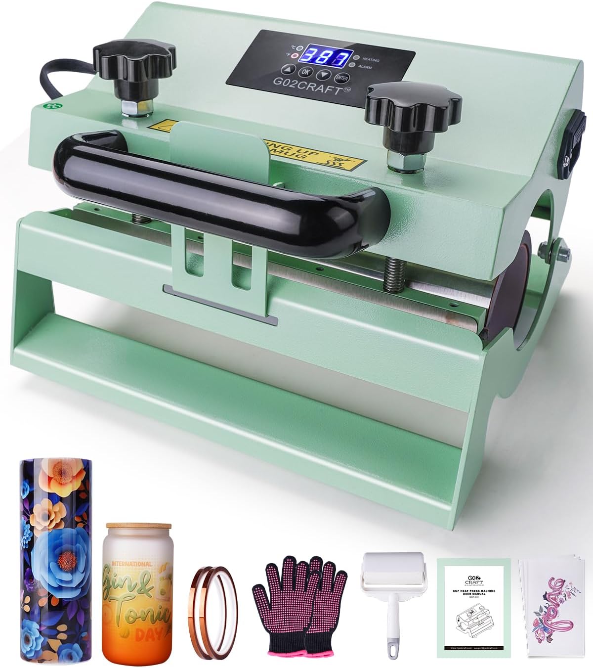 Amazon.com: Tumbler Heat Press Machine, GO2CRAFT Portable Mug Press ...