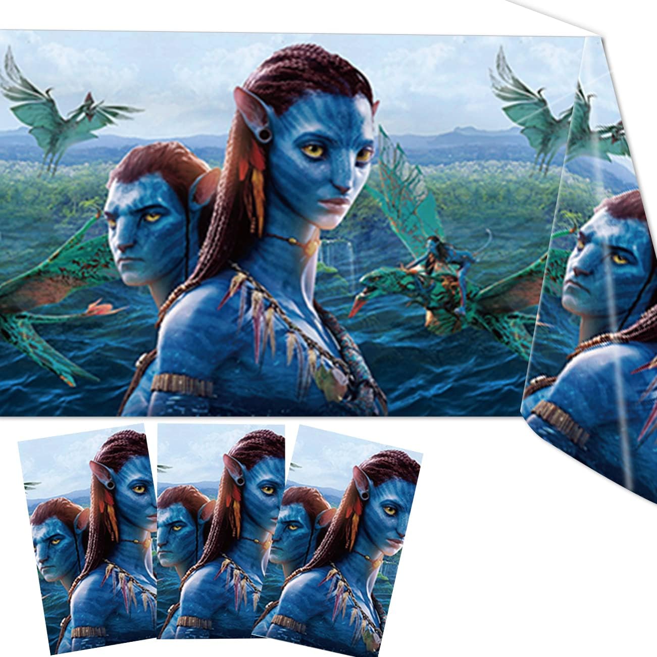 Amazon.com: Baeccheo 3Pcs Avatar 2 Birthday Party Tablecloth, Cartoon ...